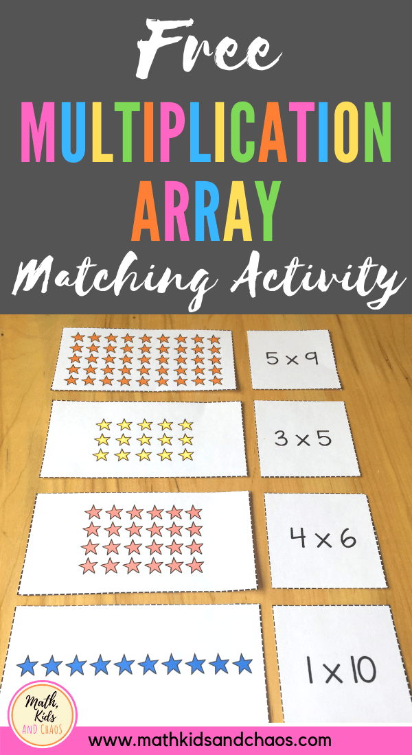 Multiplication array matching activity (free printable) - Math, Kids ...