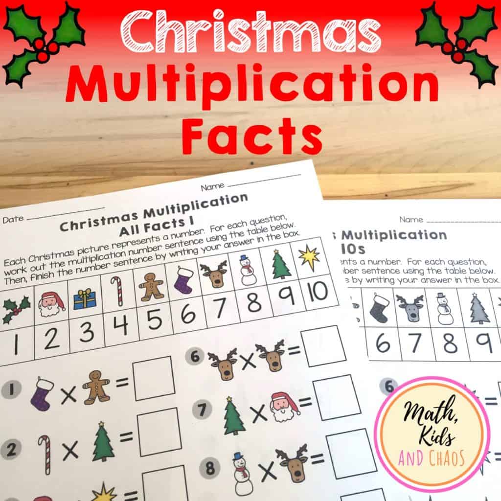 Christmas multiplication facts worksheets - Math, Kids and Chaos