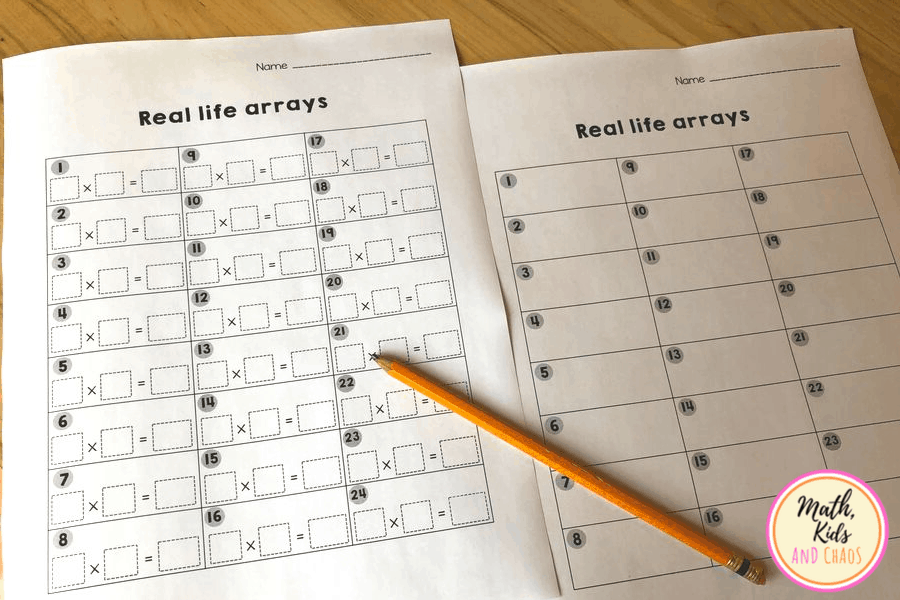 Real life arrays task cards - Math, Kids and Chaos Real life arrays task cards - Math, Kids and Chaos
