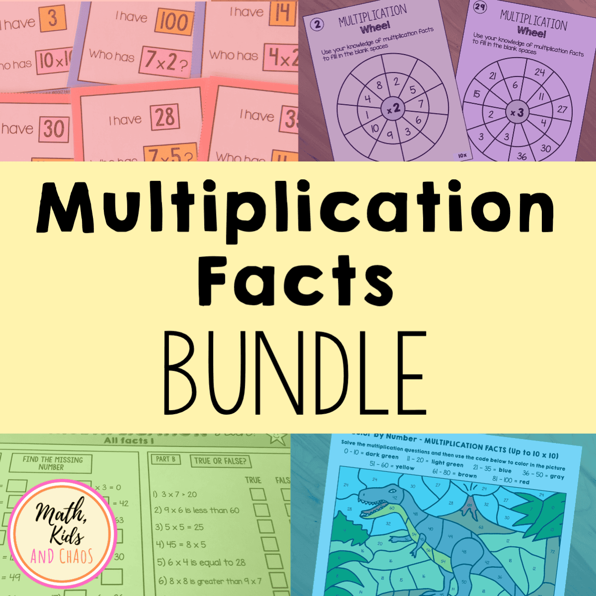 Printable Multiplication Facts Flash Cards (And Ideas for How to Use ...