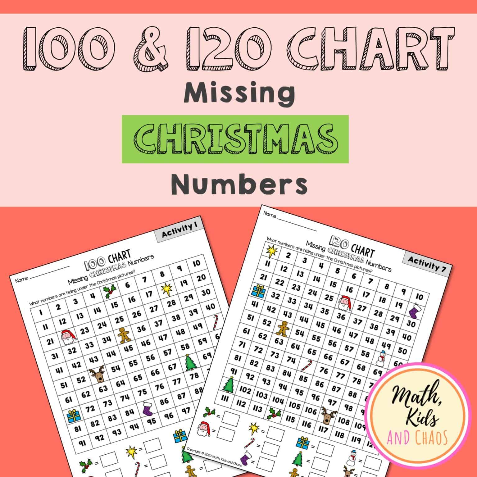 Christmas Numbers (100 and 120 chart activities with a festive twist ...