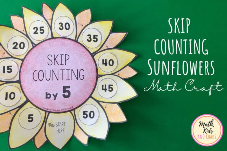 Skip counting sunflowers (math craft!) - Math, Kids and Chaos