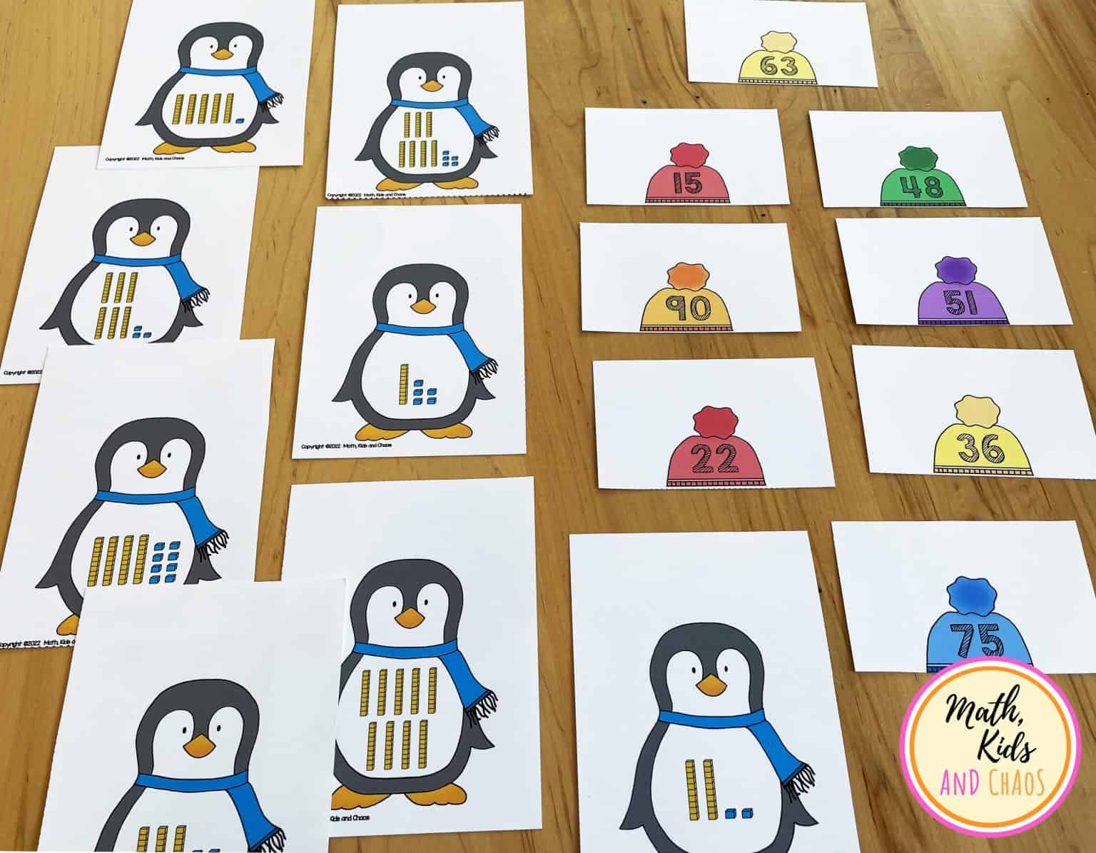 Place value penguins (math craft and more!) - Math, Kids and Chaos