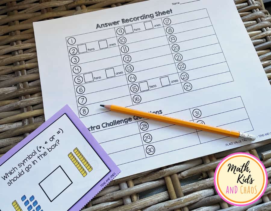 Place Value Task Cards for TENS and ONES - Math, Kids and Chaos