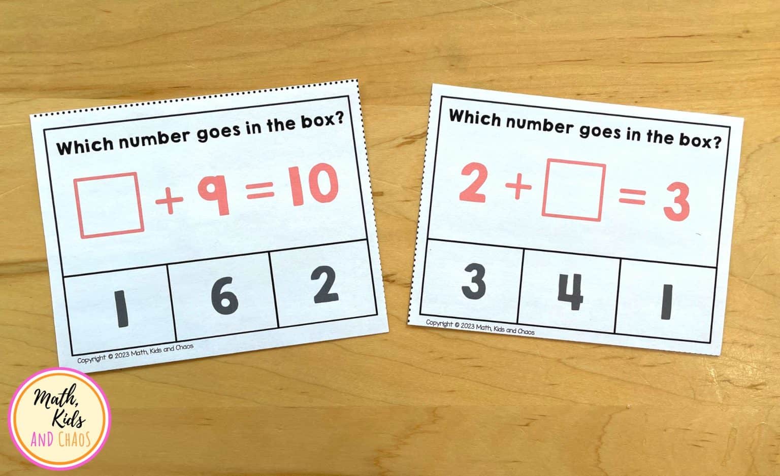 Addition Clip Cards (Adding within 10) - Math, Kids and Chaos