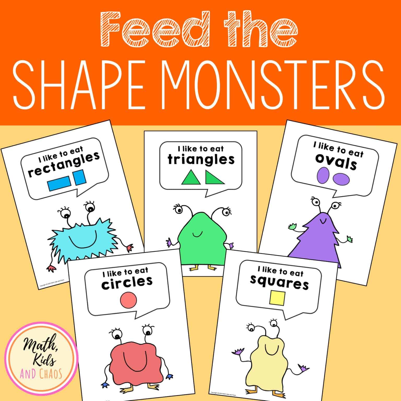 Feed the Shape Monsters (Sorting Everyday Shapes) - Math, Kids and Chaos